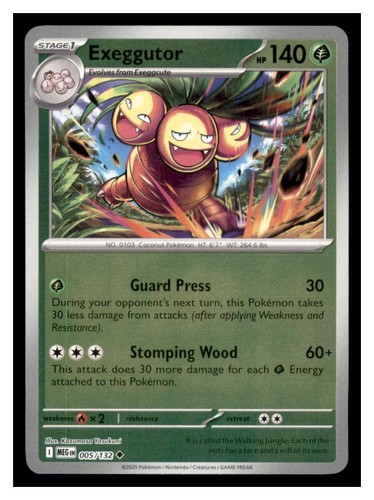 Exeggutor Reverse Holo - ME01: Mega Evolution 005/132 -Uncommon ...