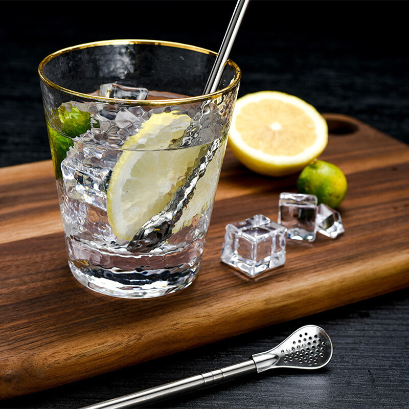 Stainless Steel Long Handle Straw Spoon Portable Petal Tea Scoop ...