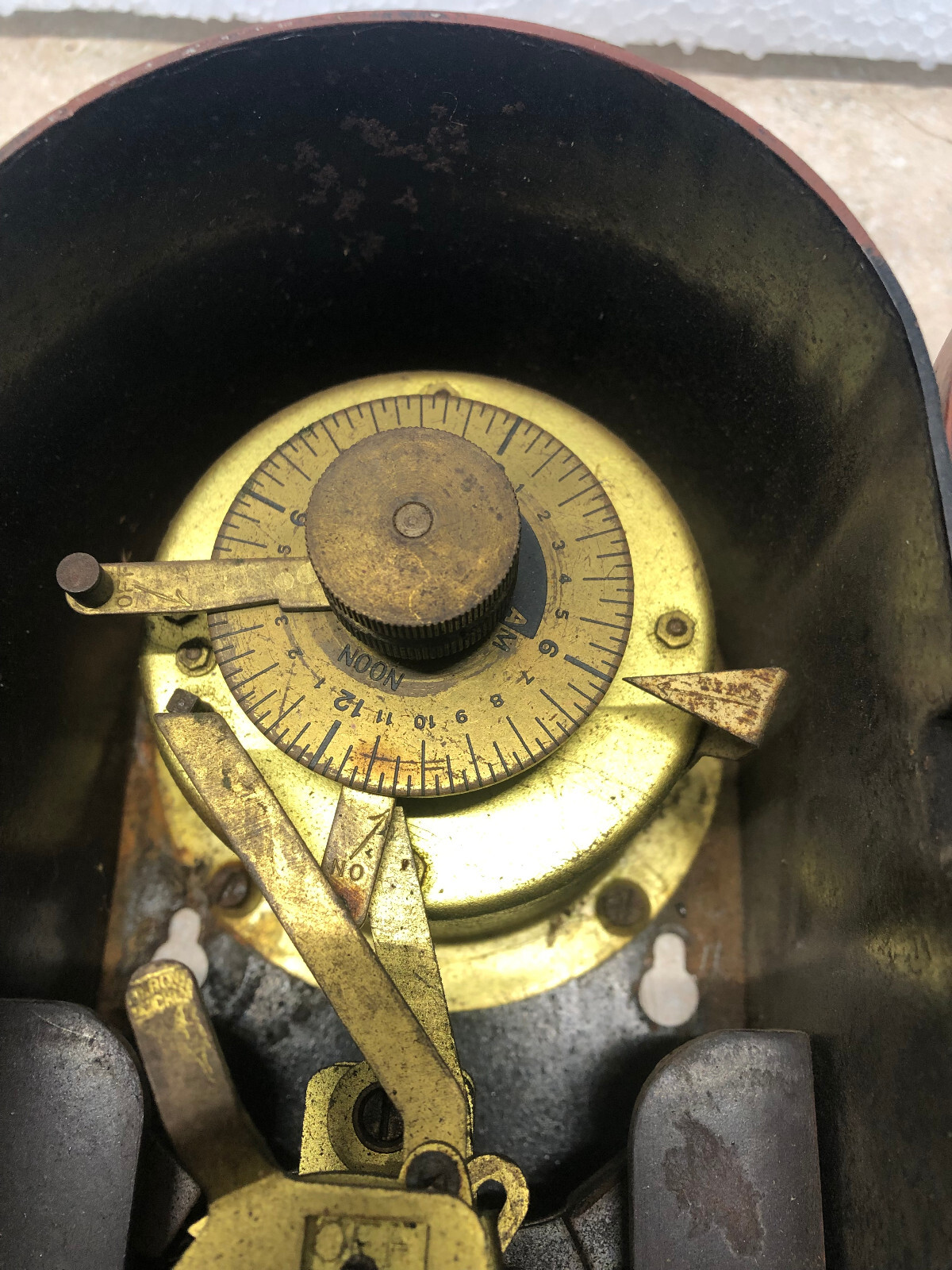 Vintage Antique Ansonia Clock Tork clock 115 single pole Tombstone ...