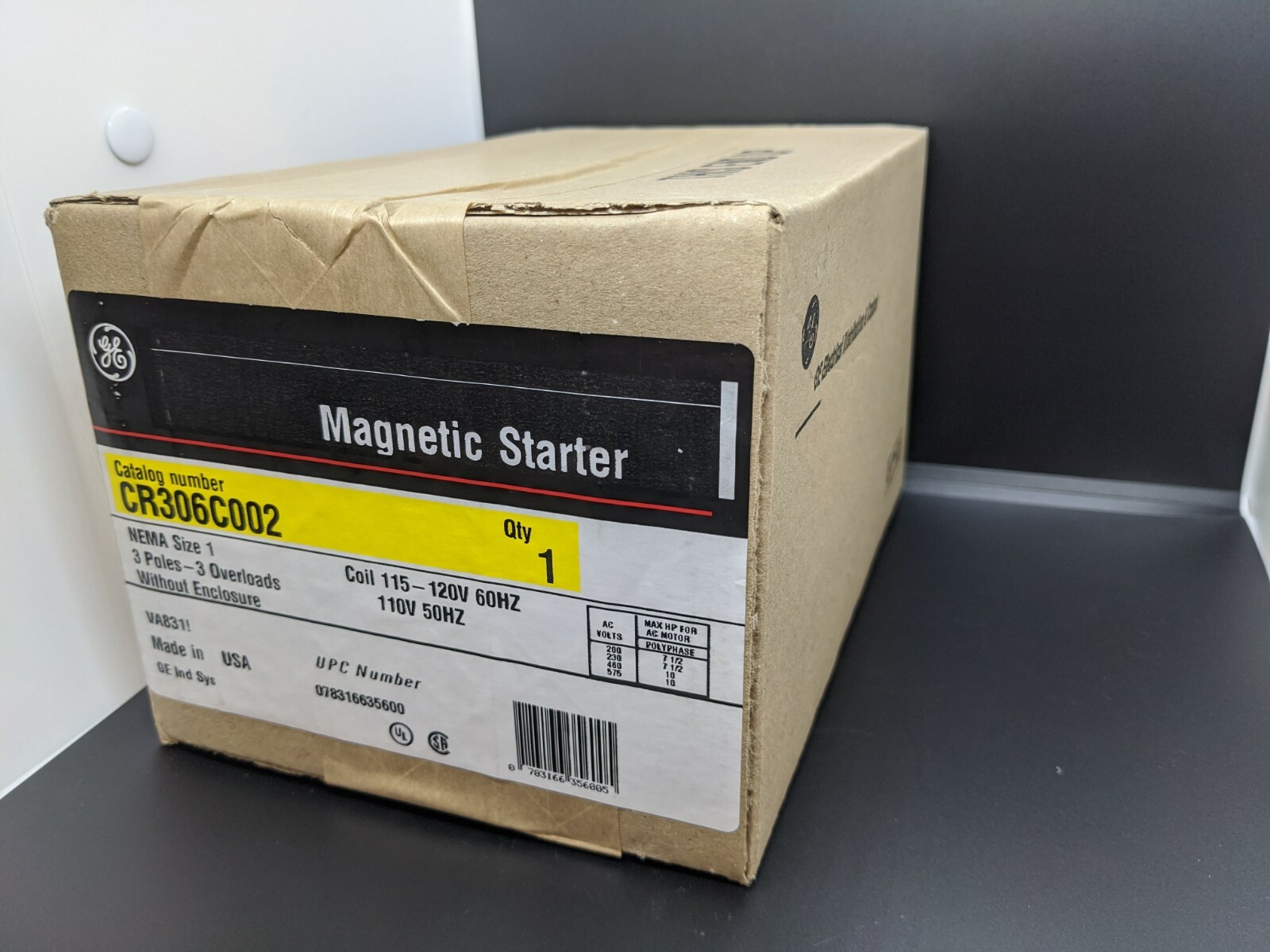 General Electric CR306C002 Nema Size 1 Magnetic Starter 120V | eBay