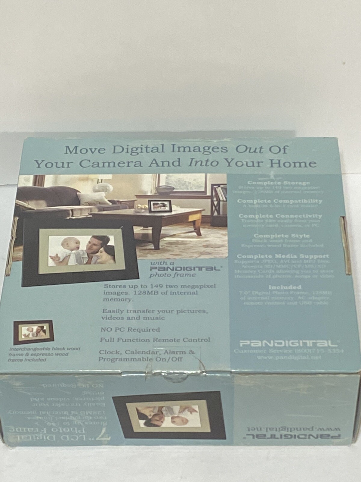 Pandigital 7 LCD Digital Photo Frame W 2 Frames Black Espresso for sale ...