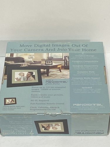 Pandigital 7 LCD Digital Photo Frame W 2 Frames Black Espresso for sale ...