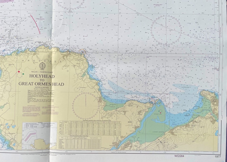 Admiralty 1977 WALES NORTH COAST HOLYHEAD TO GREAT ORMES HEAD CHART MAP ...