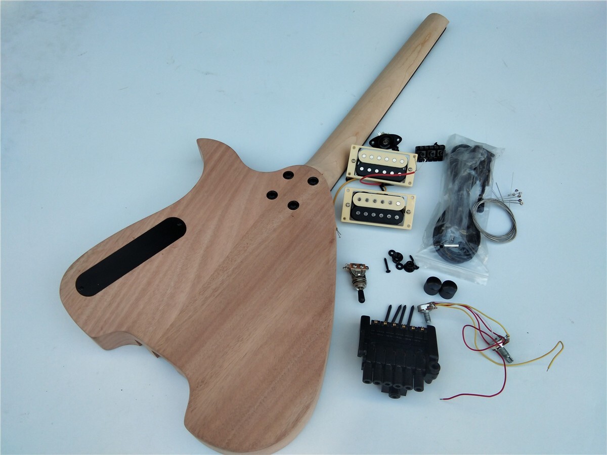 Unfinished Headless Electric Guitar,Mahogany Body Diy Guitar Kits No ...
