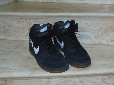ARC NIKE DUNK HIGH SUPREME TZ Sz 10.5 Men's Black Suede White Swoosh ...