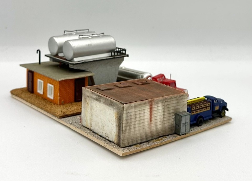 N Scale Custom Painted /Weathered Gas Station/Depot Diorama | eBay
