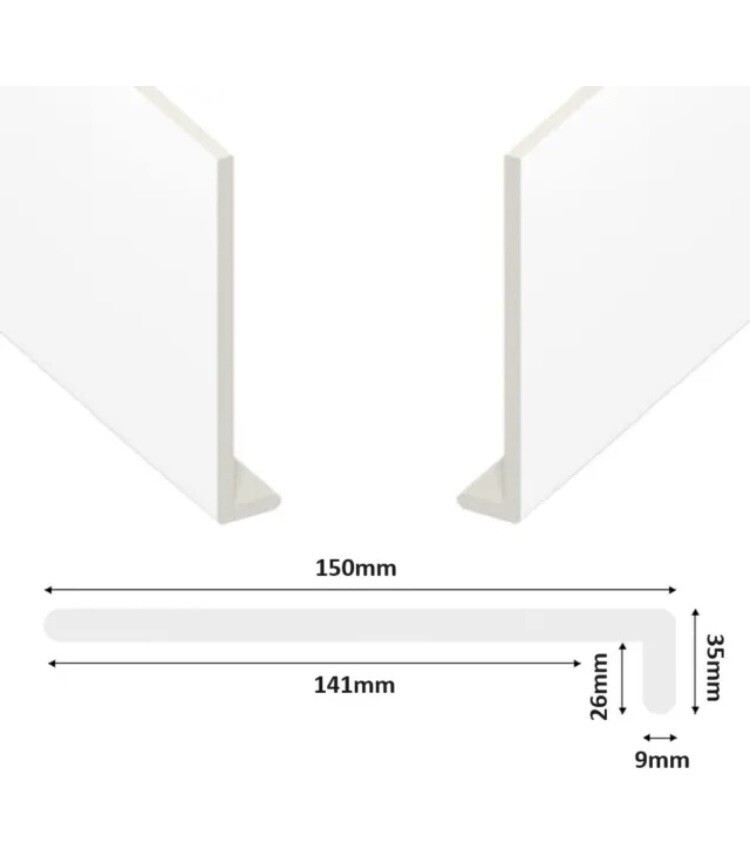 uPVC Window Cill Capping Board Cover 1 Metre Long Sill Cover 9mm Thick ...