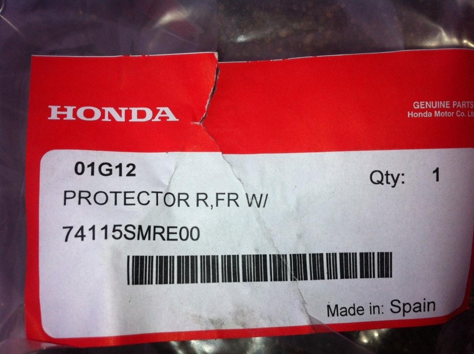 74115-SMR-E00 VORNE RECHTS KOTFLüGEL RADLAUF Honda Civic 2006-2011 ...