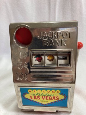 Vintage Mini Las Vegas Slot Machine BANK Reno Plastic Mfg. Co 6" x 2.5 ...