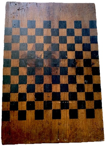 Antique Primitive VTG Checkerboard Single Board Carved Painted UNIQUE ...
