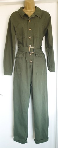 Vintage 1940s WW2 US Army Military Style Olive Drab Khaki Coveralls Sz ...