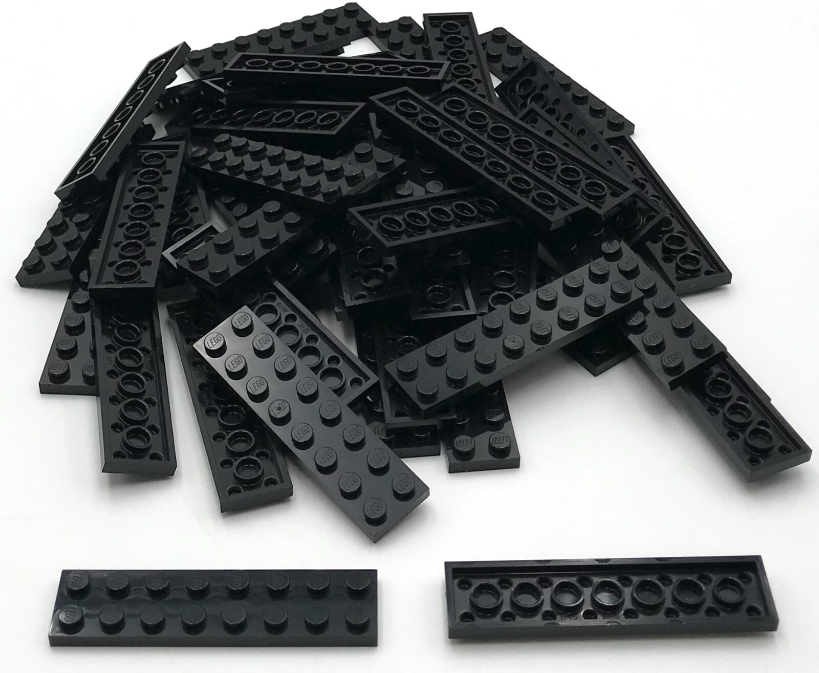 Lego 50 New Black Plates 2 x 8 Stud Pieces | eBay