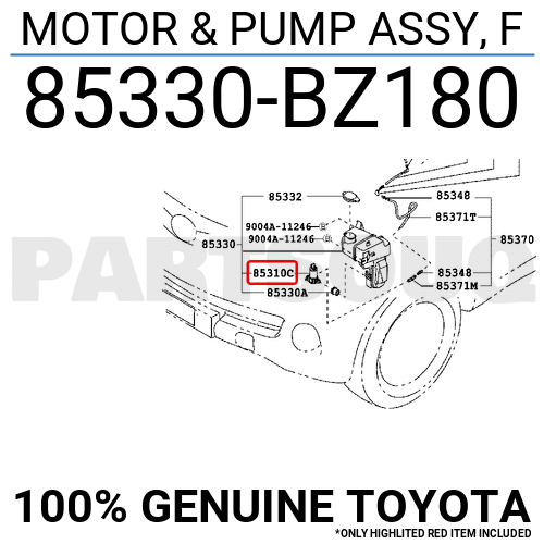 85330BZ180 Genuine Toyota MOTOR & PUMP ASSY F 85330-BZ180 for sale ...