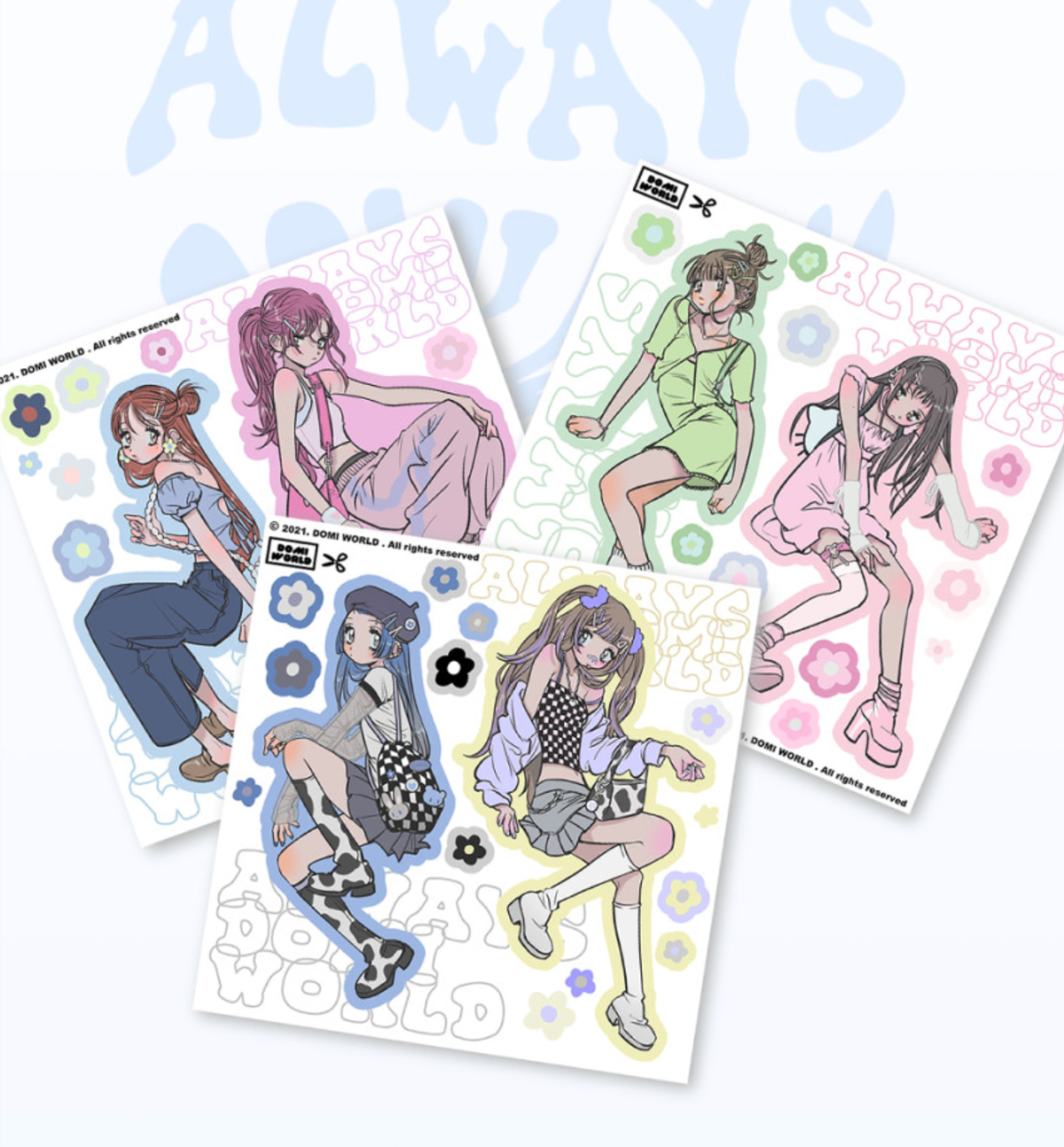 Domi World Square Sticker [2 Stickers] / DOMI World Sticker /Decorative ...