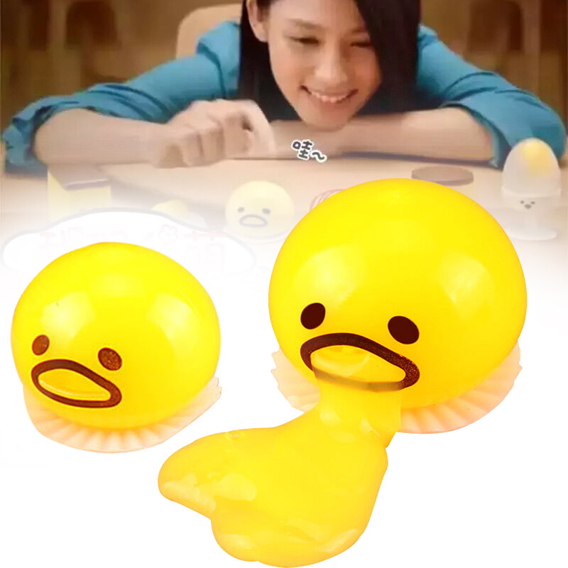 Funny Squishy Puking Egg Yolk Squeeze Ball Yellow Goop Relieve Stress ...