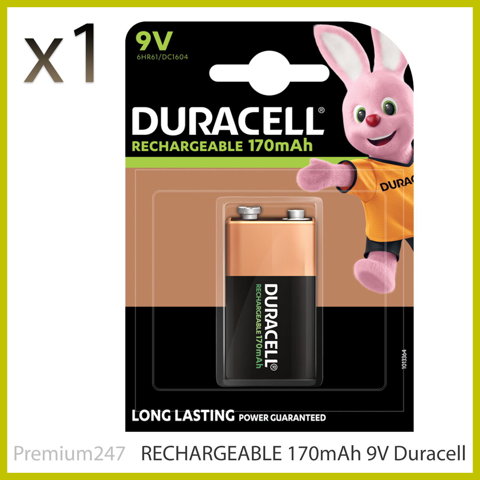 4x Duracell 9V Rechargeable 170mAh Ultra Batteries PP3 Block 6LR61 ...
