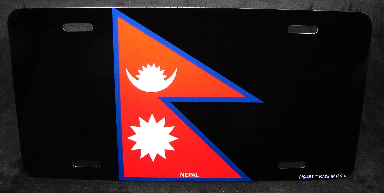 NEPAL NEPALI NEPALESE FLAG नेपालको झण्डा METAL NOVELTY CAR LICENSE ...