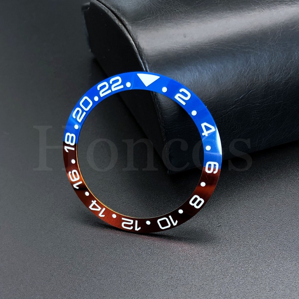 38MM Ceramic Bezel Insert Ring GMT Planet Ocean Diver Vintage fits for ...