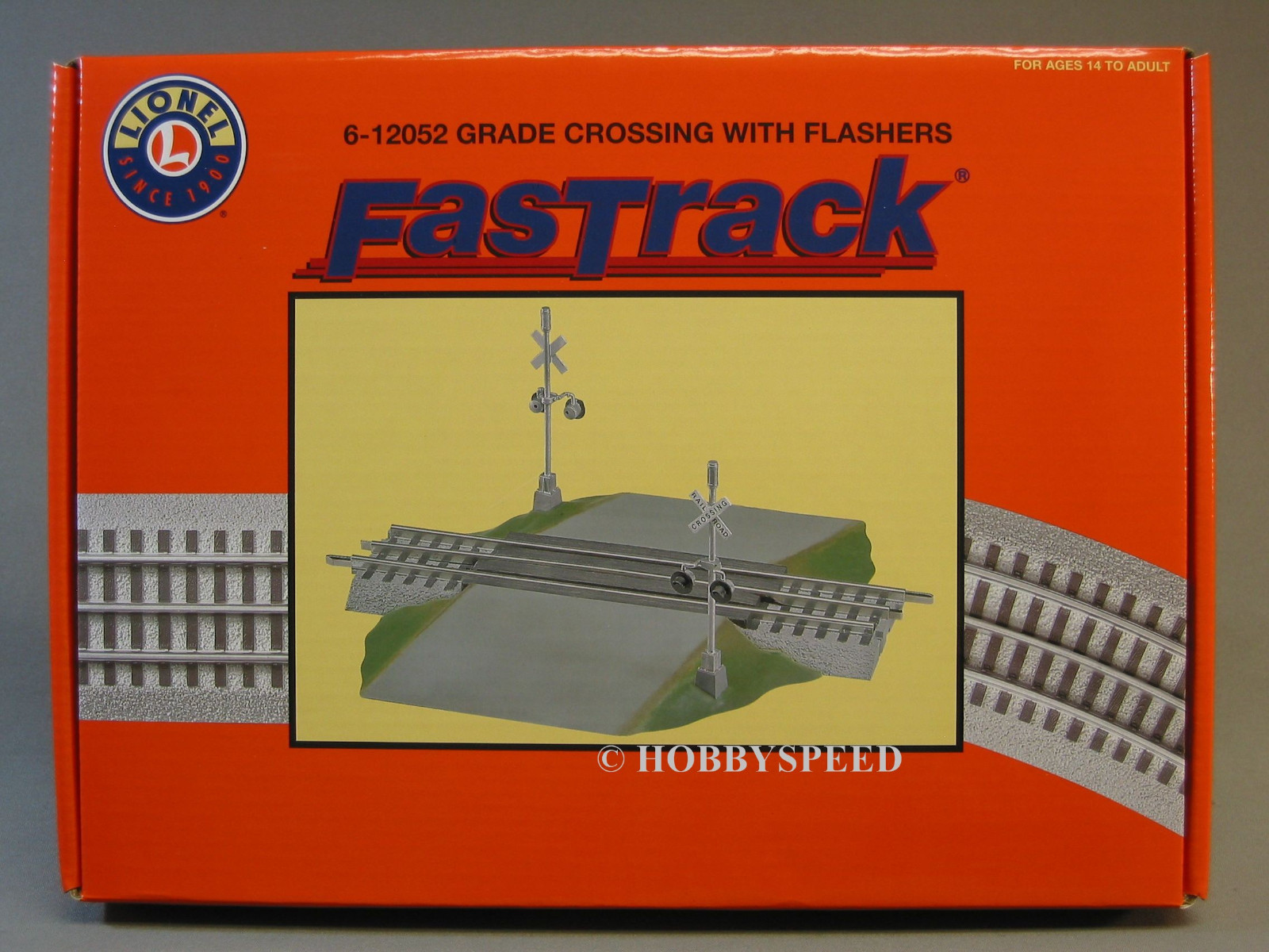 LIONEL FASTRACK GRADE CROSSING W FLASHERS 3 rail train track road 6 ...