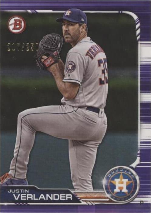 2019 Bowman - Justin Verlander #64 Purple /250 for sale online | eBay