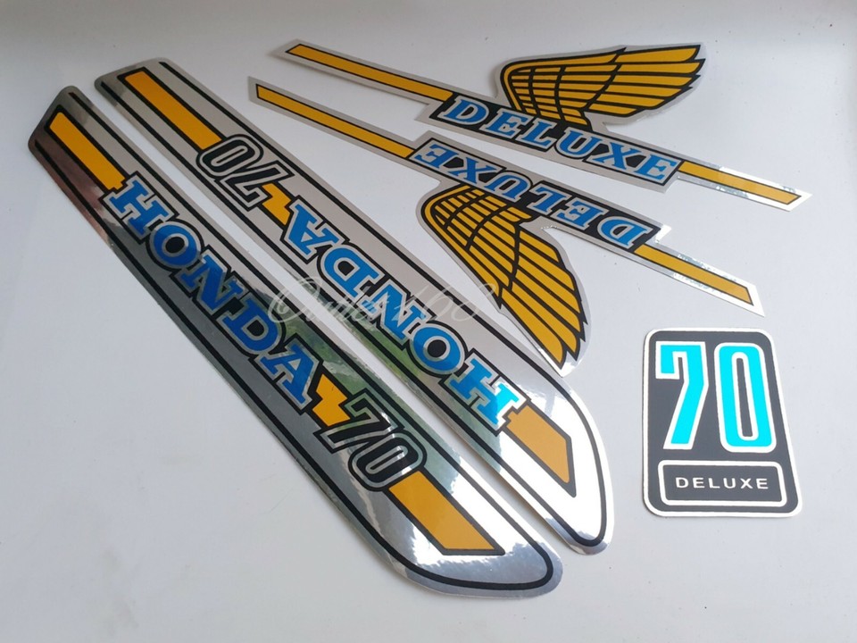 Set 5pcs Honda Cub 70 Deluxe C70 K1 Frame Body Cover Sticker Gas Fuel ...