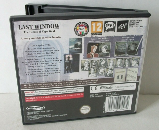 Last Window: The Secret of Cape West (Nintendo DS, 2010) - European ...