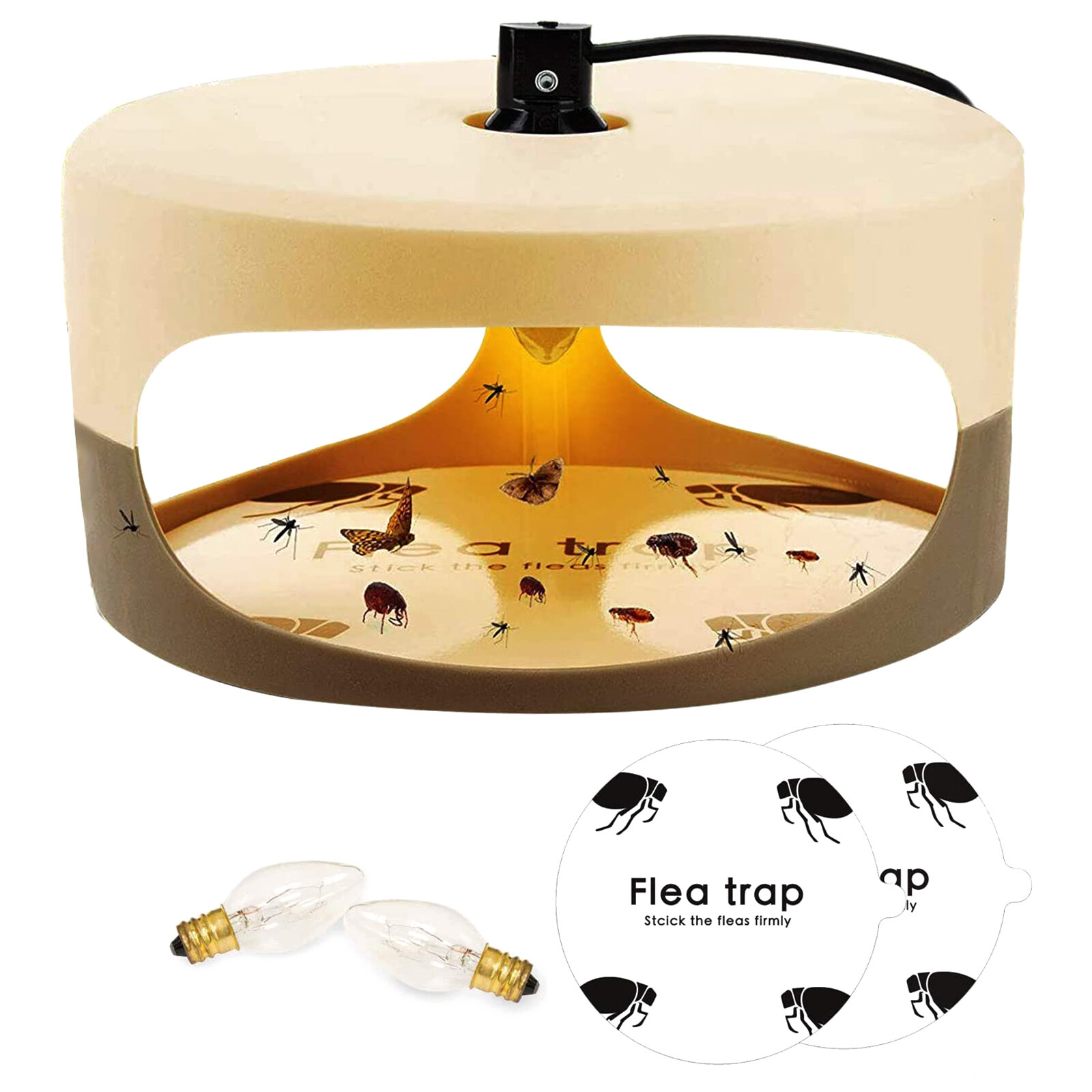 Sticky Dome Flea Trap Flea Killer Trap Light Bulb Pet Control for Home ...