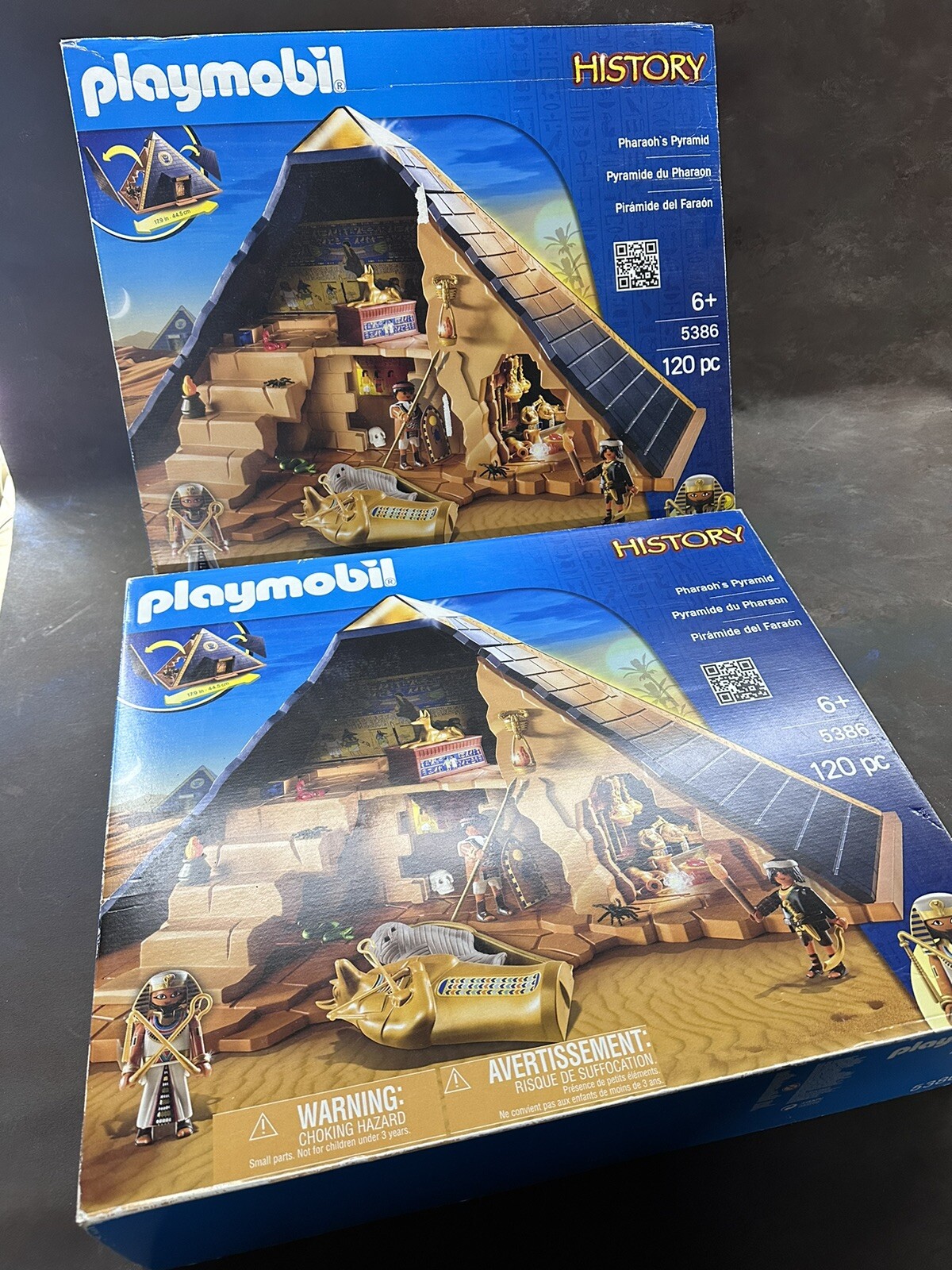 PLAYMOBIL 5386 Pharaoh's Pyramid Playset LOT OF TWO Open Boxes ...
