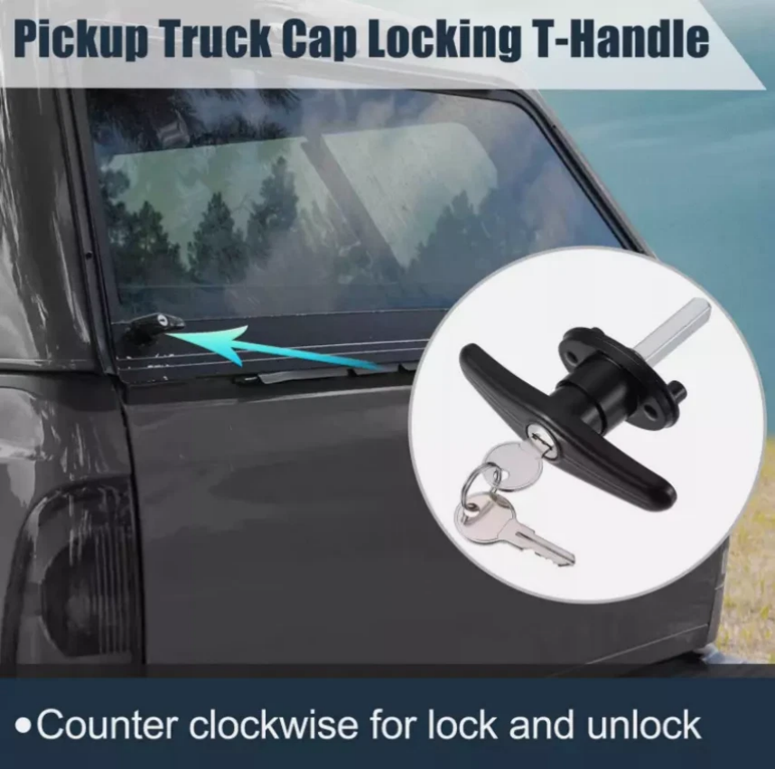 2 Packs Universal Truck Cap Lock T Handles for Pickup Truck Cap Camper ...