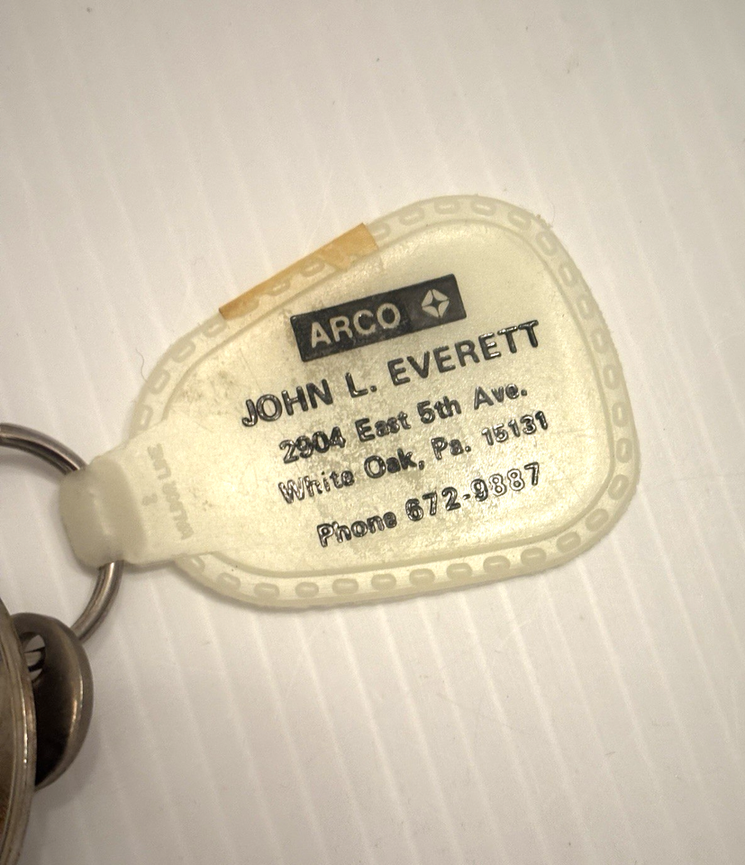 VTG ARCO KEY TAG - JOHN EVERETT W/ Feather-lite Luggage Key Presto ...