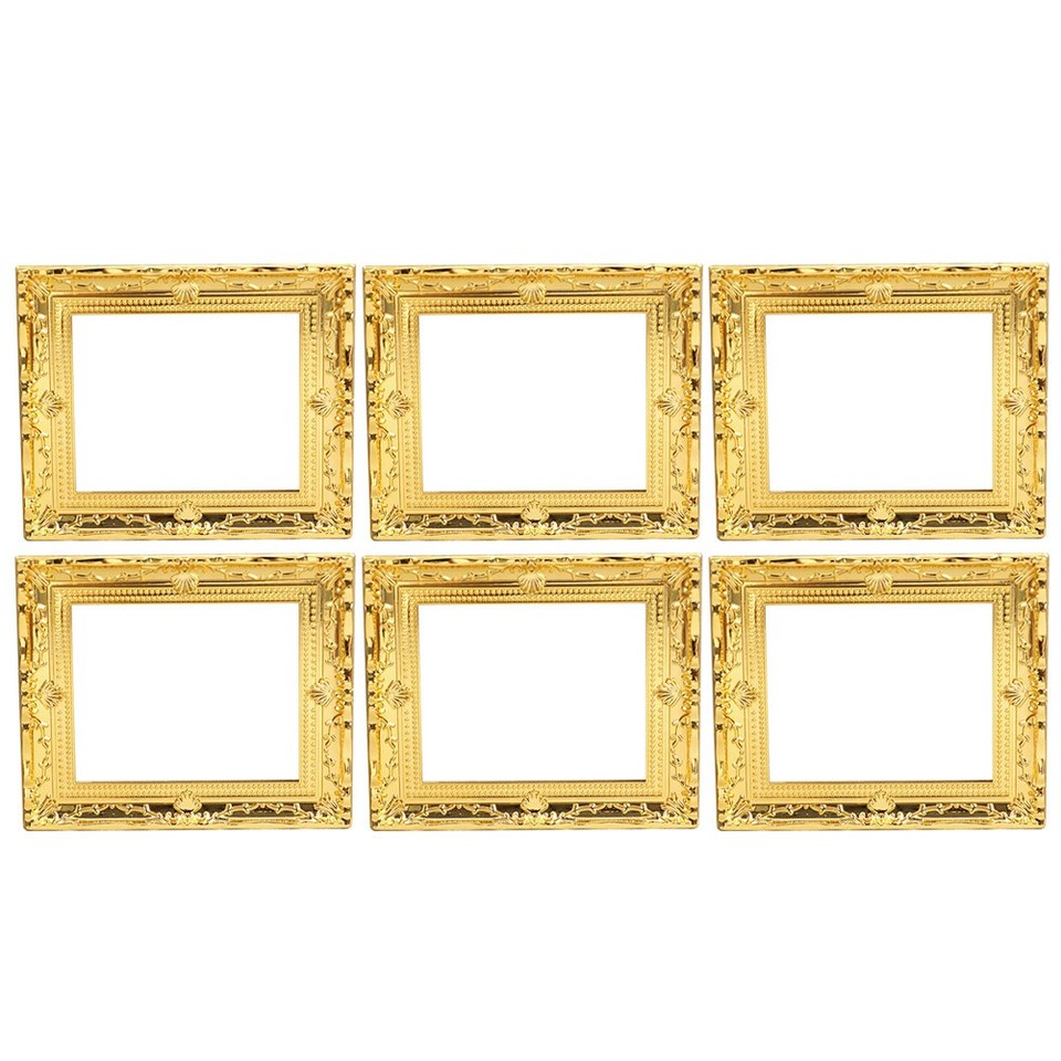 6 Pcs Miniature Doll House Picture Frames Plastic Mini Photo Frames ...