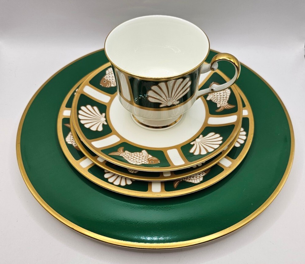 Cathy Hardwick Mikasa Fish & Shell Ming Green Bone China 5 Piece ...