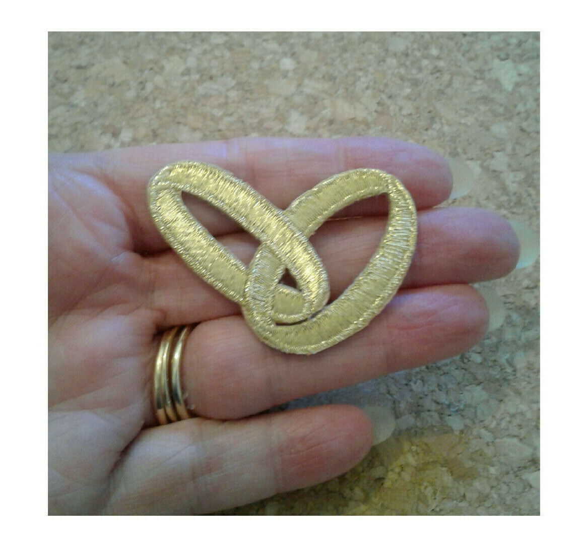 Wedding Rings Embroidered Iron On Patch - Bridal Shower - Crafts - Gold ...