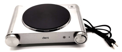 Deni Model 16310 Stainless-Steel 1500W Tabletop Single Burner Cast Iron ...