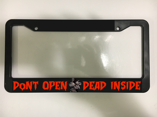 Don't Open Dead Inside Walking Dead Zombie Horror License Plate Frame ...