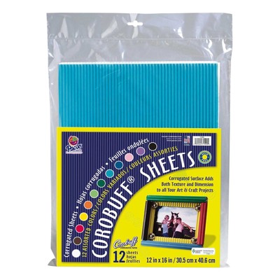 Corobuff Corrugated Art Paper, 12 x 16 Inches, Assorted Colors, 12 ...