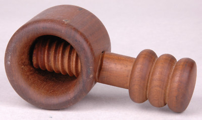 Vintage Hand Held Wooden Nutcracker Screw-In Style Wood Adjustable ...