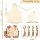 40 Pieces Natural Wooden Cow Ear Tags Fall Unfinished Rustic Hanging ...