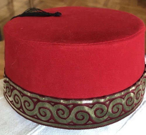 ORIENTAL EMBROIDERED FEZ TURKISH FES HANDMADE CAP OTTOMAN HAT FES ...