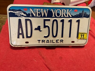 Vintage New York Trailer License Plate AD 50111 2011 | eBay