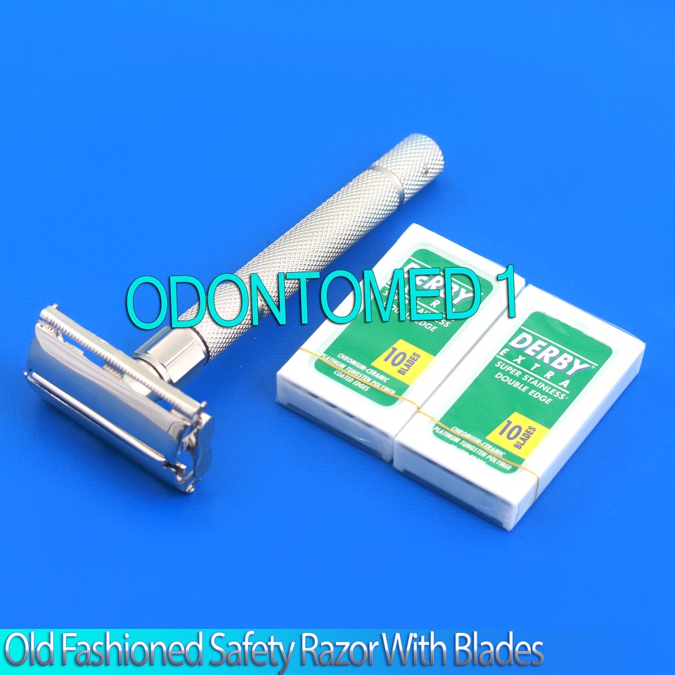 Old Fashioned Safety Razor Heavy Duty Butterfly Style With 20 Pcs Razor ...