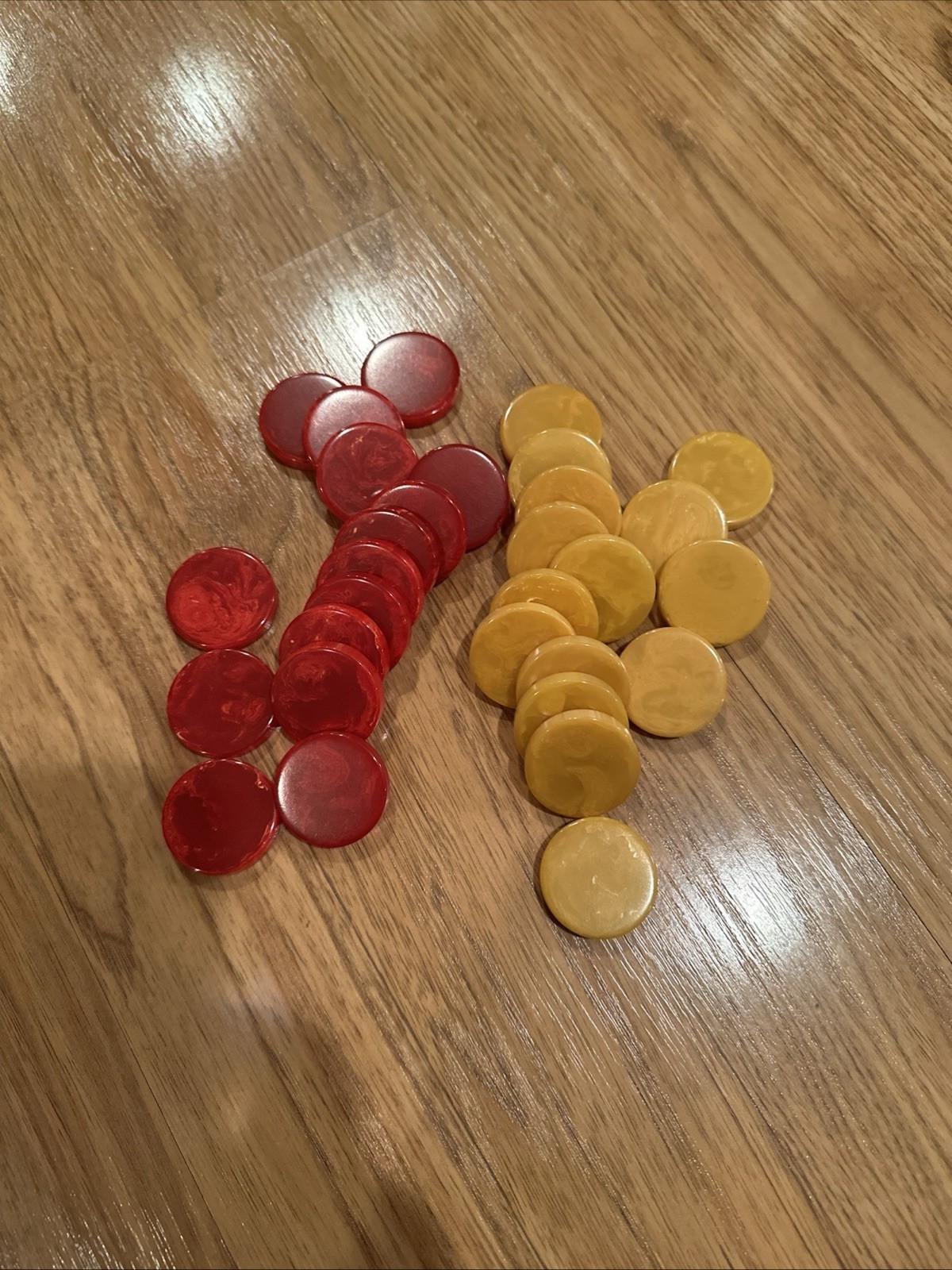 Lot of 30 Red Swirl & Butterscotch Swirl Bakelite Backgammon Chips VTG ...