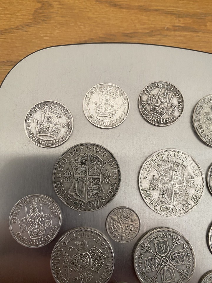Job Lot Of Pre 1947 Silver .500 UK Coins Weighing 100 Grams Scrap Or ...