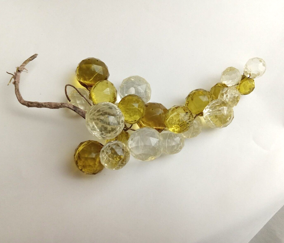 Vintage Faceted Lucite Bead Grape Grape Bunch Cluster Ornament Yellow ...