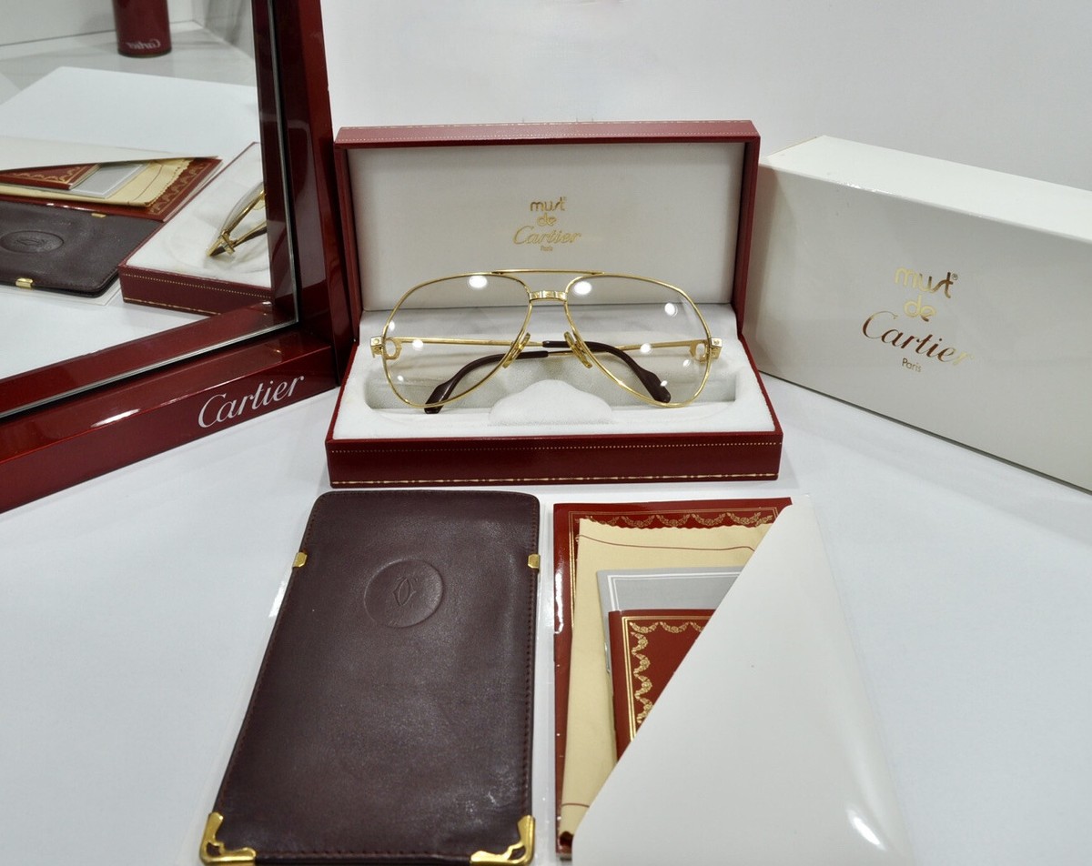 Vintage Cartier 1989 Santos Vendome Sunglasses Glasses Nos Vintage Cartier 1989 Santos Vendome Sunglasses Glasses Nos