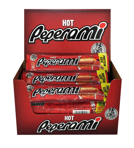 Peperami - Original, Hot, Firestick Boxes 12/24 sticks x 22.5g Protein ...