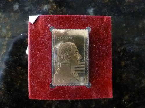 George Washington 20 Cent Stamp 1732-1982 Gold Clad 250th Anniversary ...