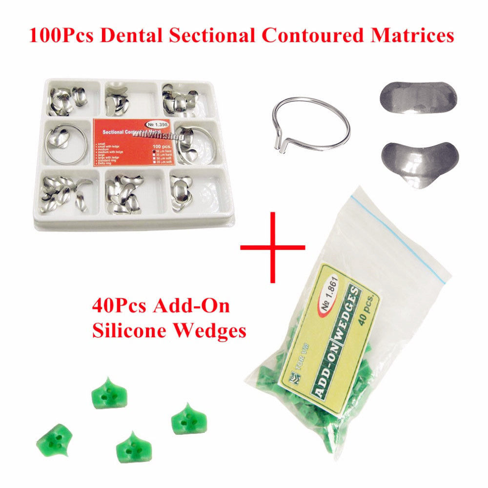 Dental Matrix Sectional Contoured Metal Matrices Full Kit + 40 Pcs Add ...