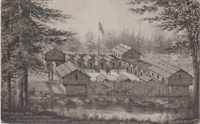 FORT FINDLAY - LOOKING SOUTH FROM RIVER, FINDLAY, OHIO EARLY POST CARD ...