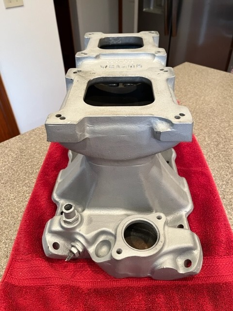Weiand Dual Quad SBC Small Block Chevy Tunnel Ram Intake Manifold Hot ...